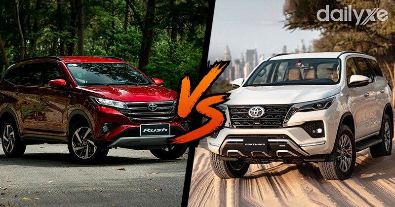 So sánh Toyota Rush và Toyota Fortuner: Thông số kỹ thuật chi tiết