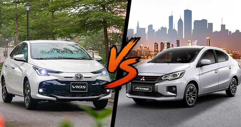 So sánh Toyota Vios và Mitsubishi Attrage: Thông số kỹ thuật chi tiết